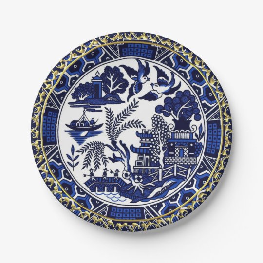 Classic Blue Willow Design Paper Plates | Zazzle.com
