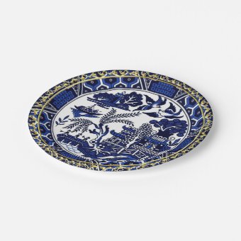 Classic Blue Willow Design Paper Plates | Zazzle