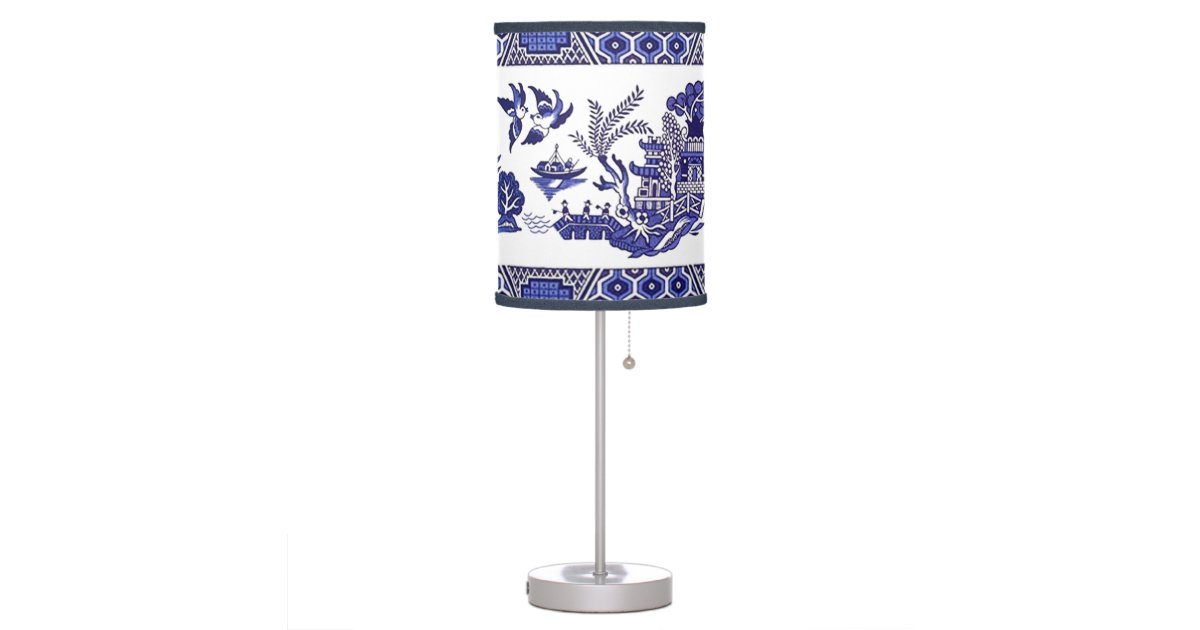 Classic Blue Willow Design Table Lamp | Zazzle