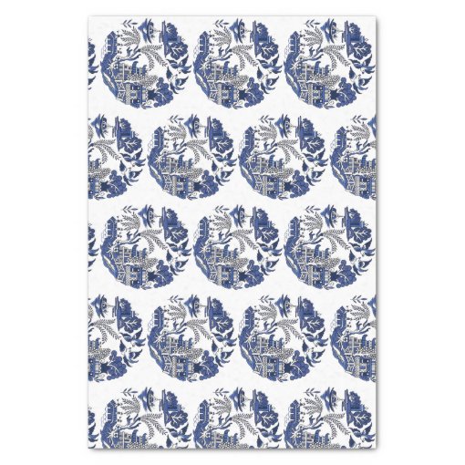 Classic Blue Willow Design Tissue Paper | Zazzle
