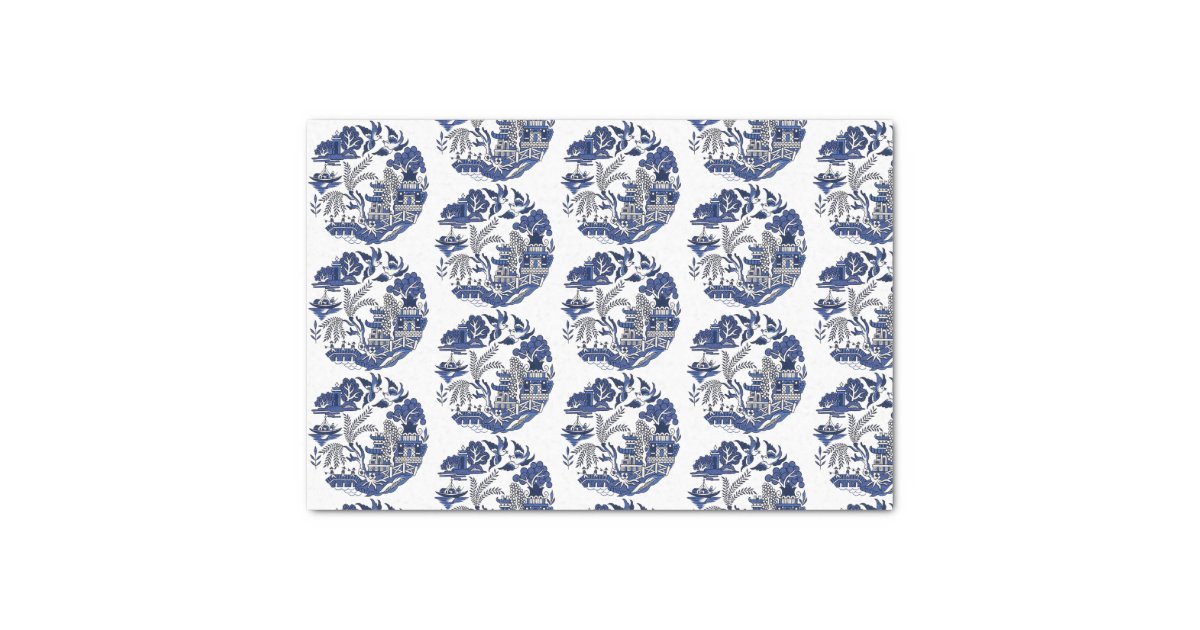 Classic Blue Willow Design Tissue Paper | Zazzle