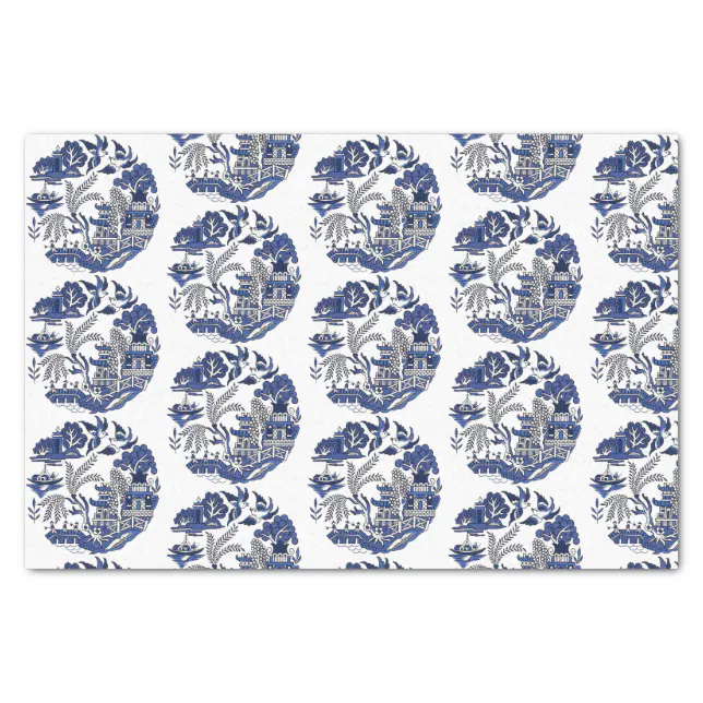 Classic Blue Willow Design Tissue Paper | Zazzle