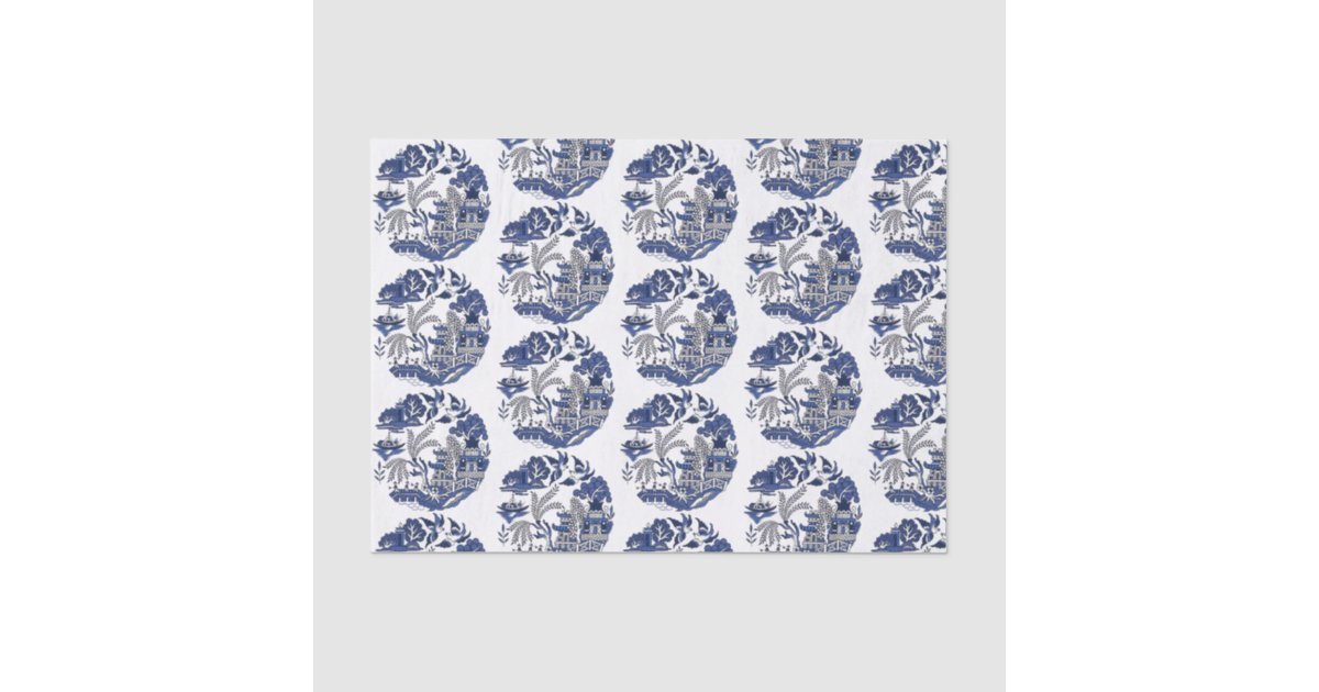 Classic Blue Willow Design Tissue Paper | Zazzle