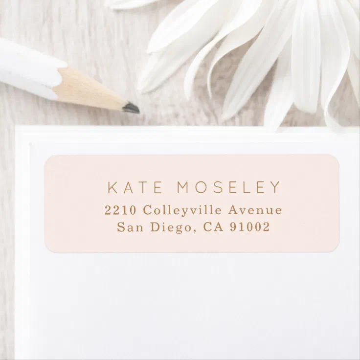Classic Blush Pink Return Address Labels | Zazzle