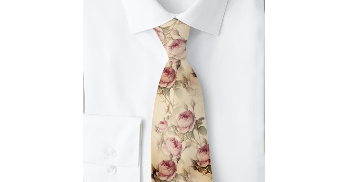 Classic Blush Pink Rose Flower | Neck Tie | Zazzle