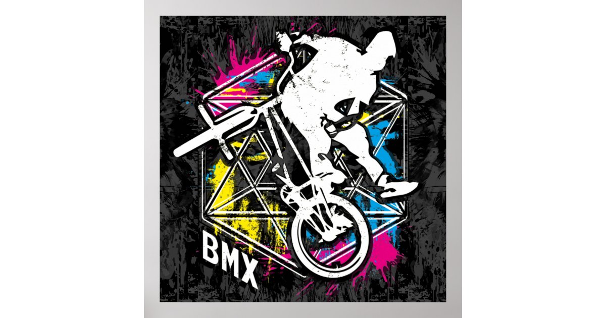Classic Bmx Bike - Bmx Freestyle Bmx Poster Print | Zazzle