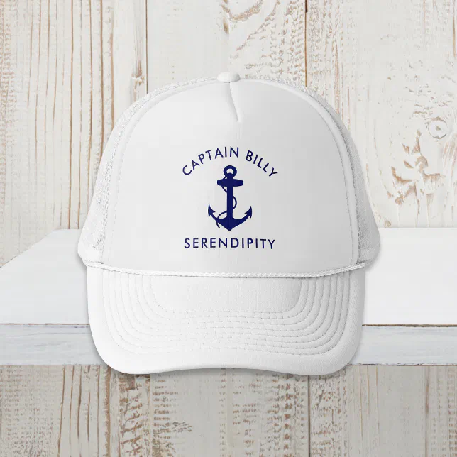 Classic Boat Anchor Captains Trucker Hat | Zazzle