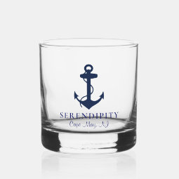Classic Boat Anchor Logo Whiskey Glass | Zazzle