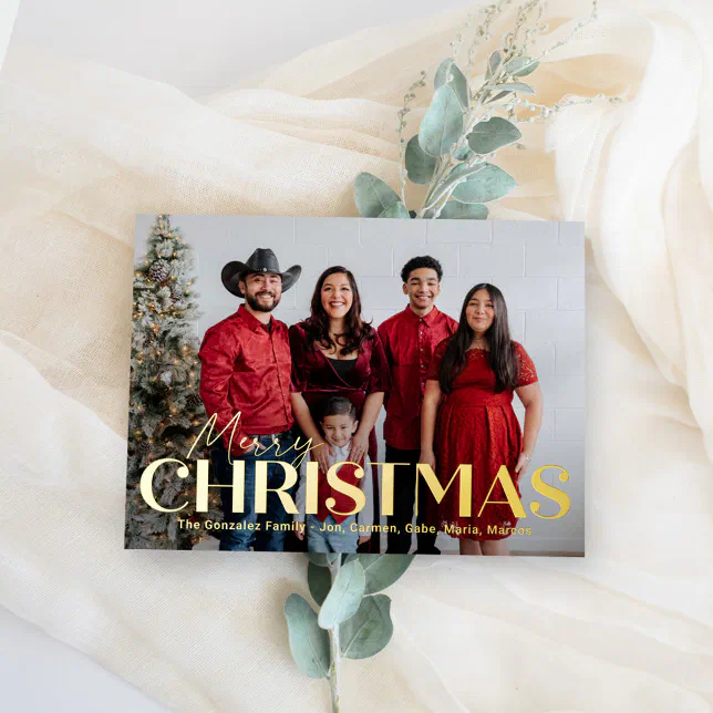 Classic Bold Foil Christmas Card | Zazzle