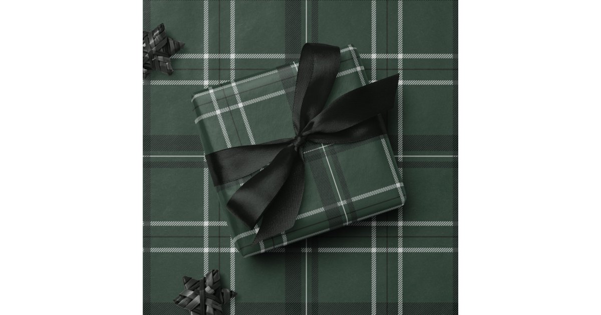 Classic bold holiday plaid hunter green wrapping paper | Zazzle