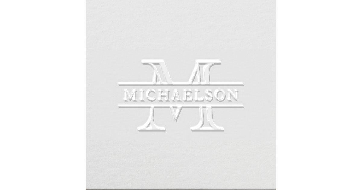 Classic Border Last Name Monogram Embosser | Zazzle
