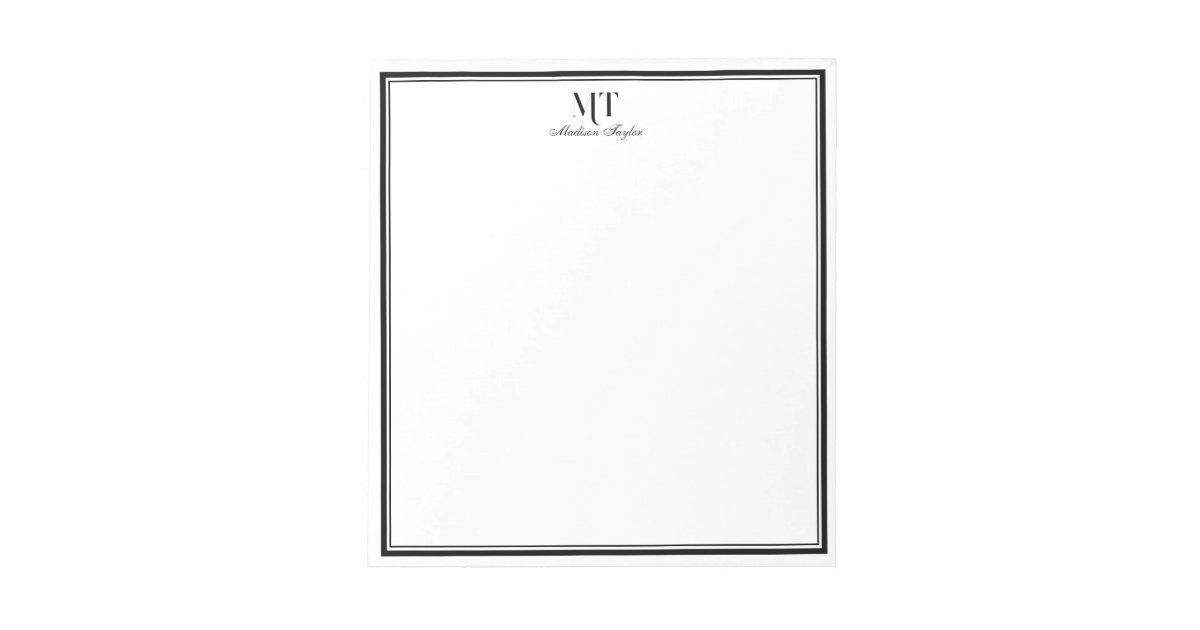 Classic Border Personalised Notepad | Zazzle