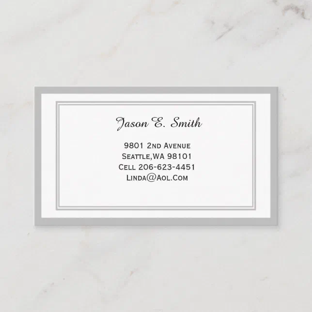 Classic Bordered Calling Card | Zazzle