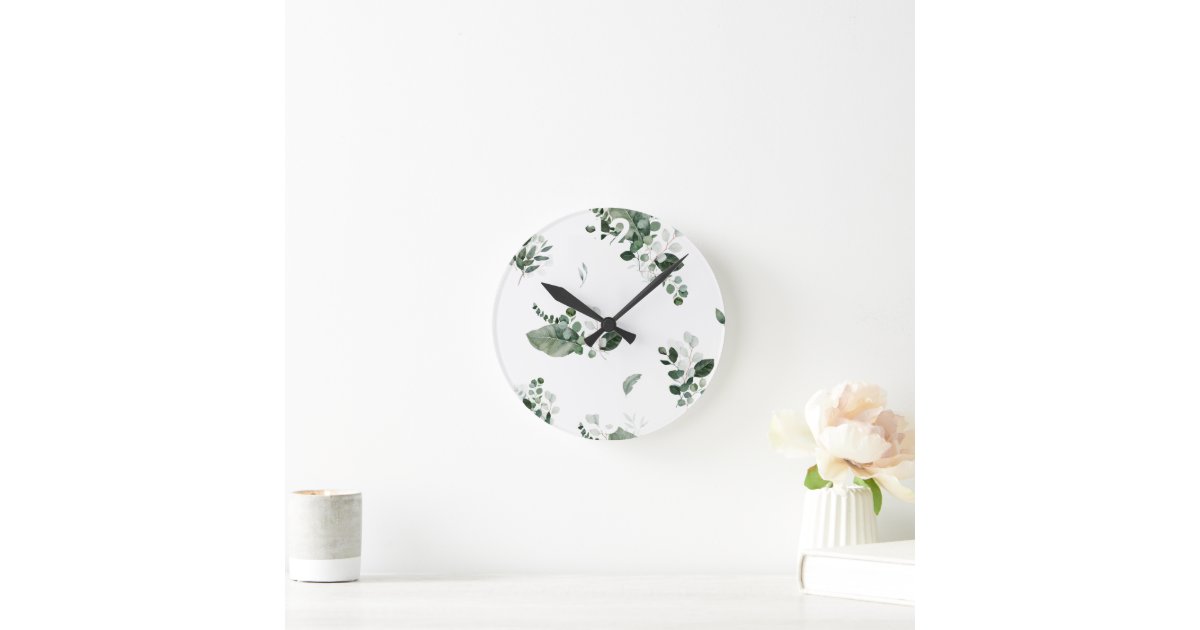 CLASSIC BOTANICAL WALL CLOCK | Zazzle