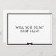 Classic Bowtie Black and White Best Man Proposal Card | Zazzle