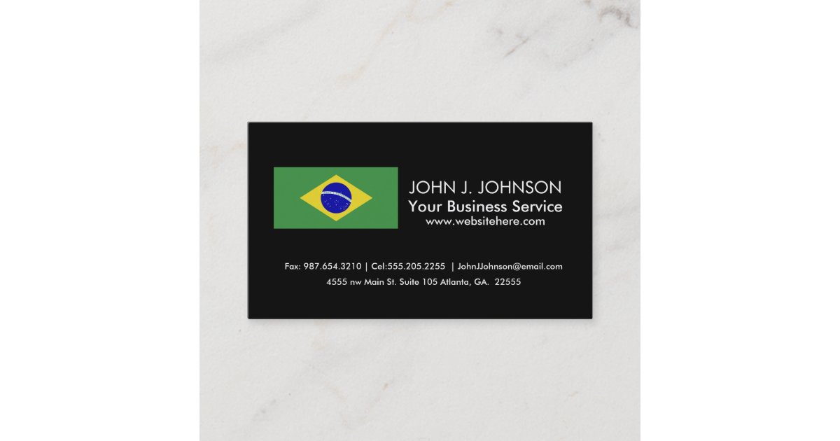 Classic Brazilian Flag Business Card | Zazzle