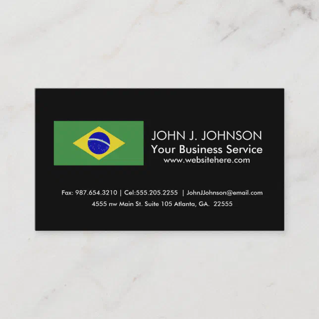 Classic Brazilian Flag Business Card | Zazzle
