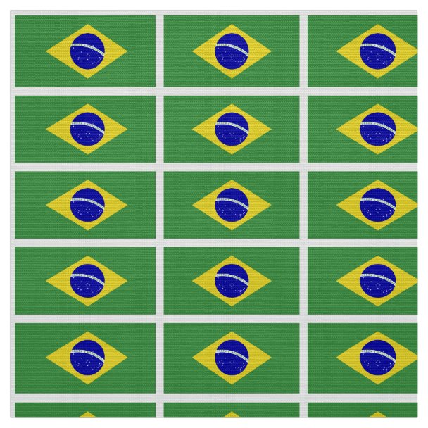 Classic Brazilian Flag Fabric | Zazzle