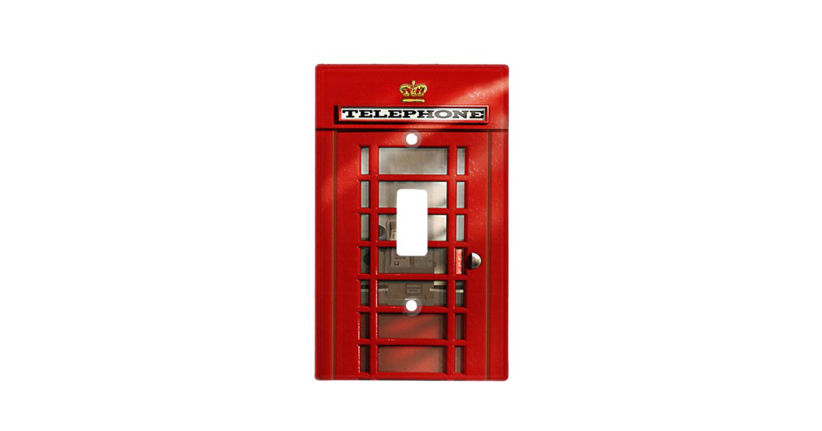 Classic British Red Telephone Box Light Switch Cover | Zazzle