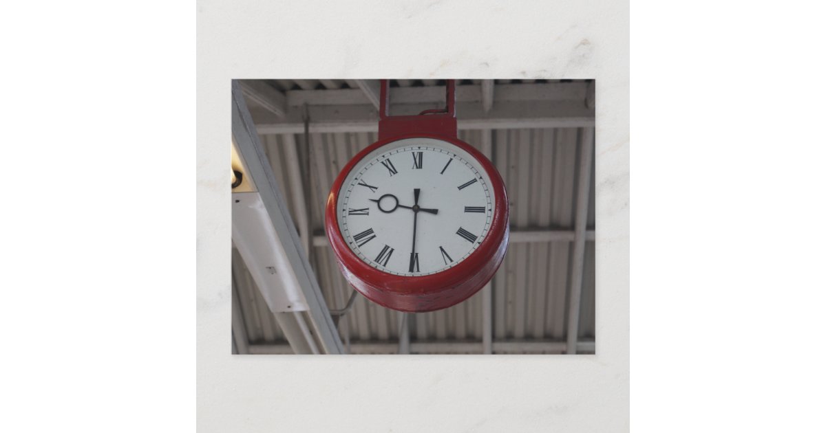 Classic British Train Station Clock Postcard | Zazzle