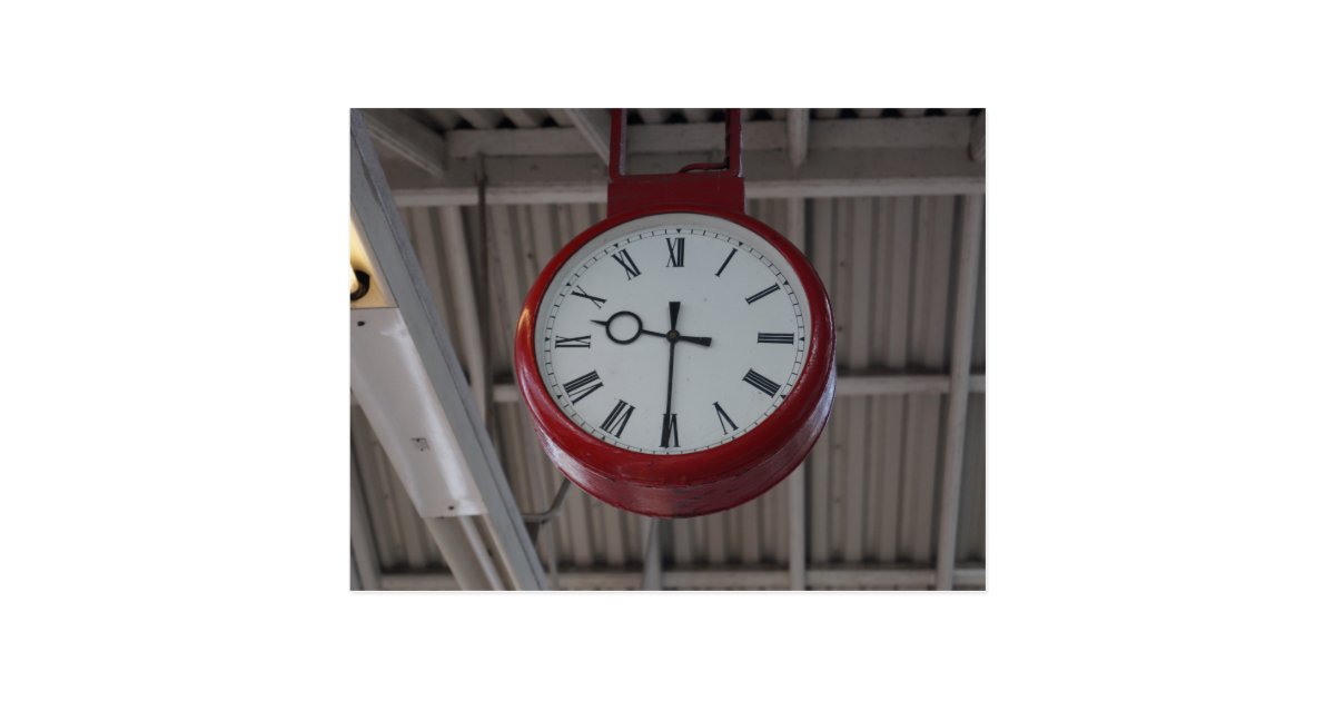 Classic British Train Station Clock Postcard | Zazzle.com