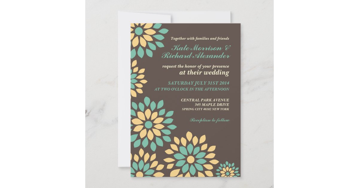 Classic Brown Floral Spring Wedding Invitation | Zazzle