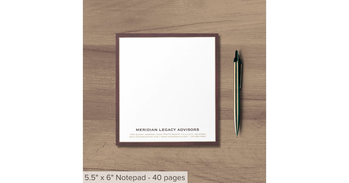 Classic Burgundy and Gold Business Notepad | Zazzle