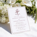Classic Burgundy Calla Lily Monogram Wedding Invitation | Zazzle