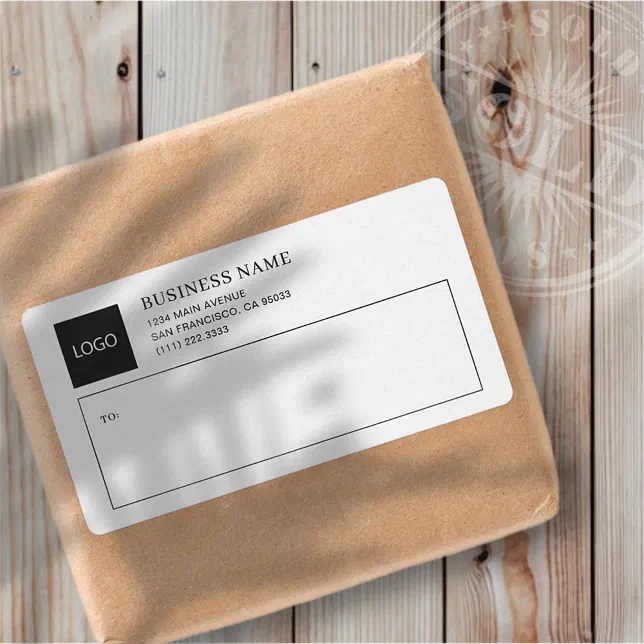 Classic Business Square Logo Shipping Labels | Zazzle