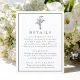 Classic Calla Lily Wedding Details Letterpress Enclosure Card | Zazzle