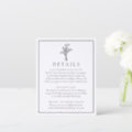 Classic Calla Lily Wedding Details Letterpress Enclosure Card | Zazzle