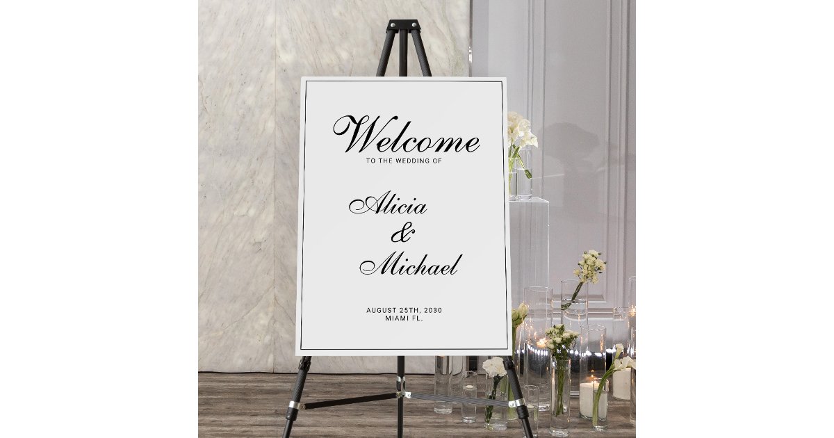 Classic calligraphy elegant wedding welcome sign | Zazzle