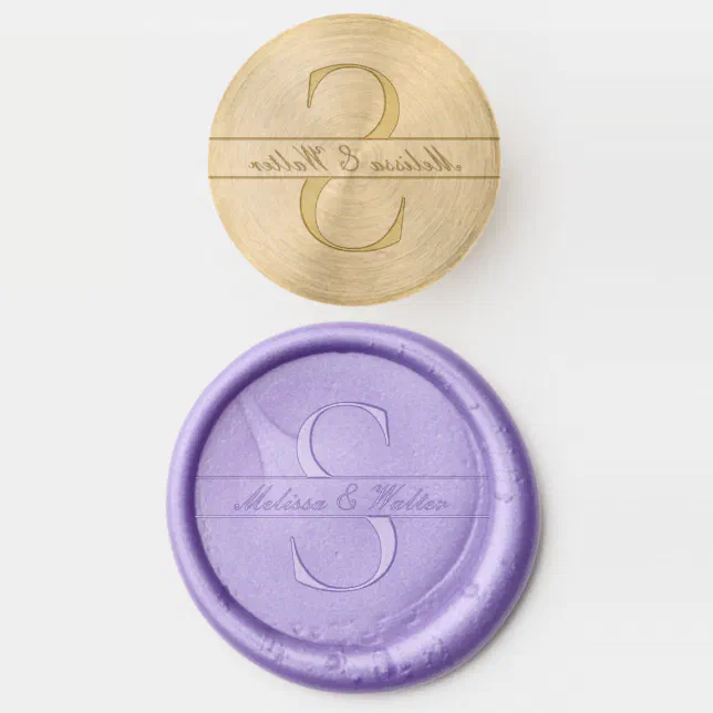 Classic Calligraphy Monogram Wedding Wax Seal Stamp | Zazzle