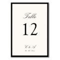 Classic Calligraphy Old Money Table Number | Zazzle