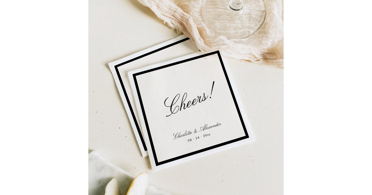 Classic Calligraphy Old Money Wedding Napkins | Zazzle
