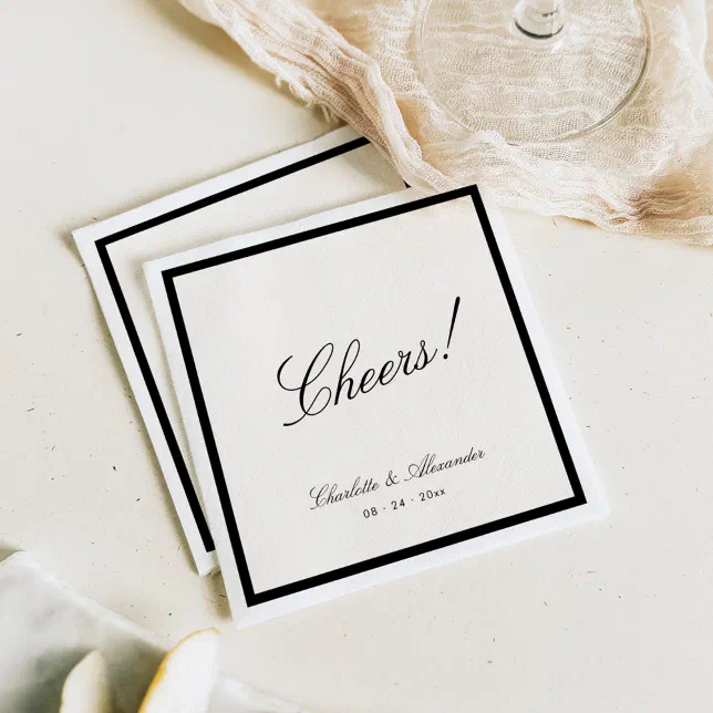 Classic Calligraphy Old Money Wedding Napkins | Zazzle