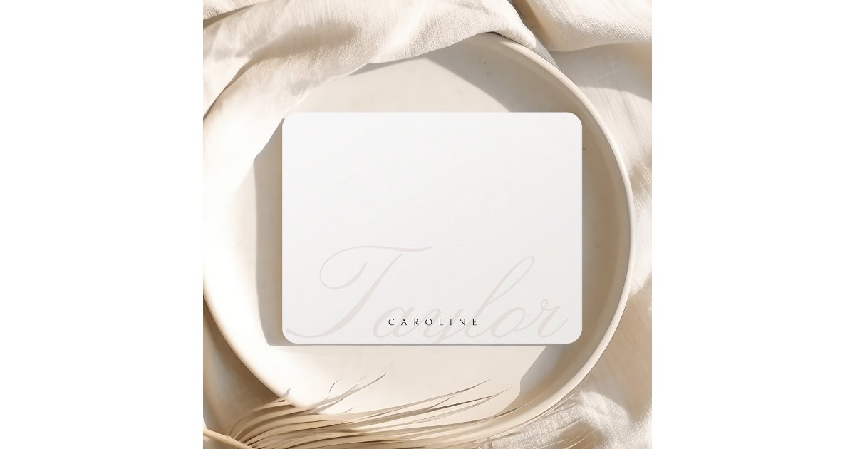Classic Calligraphy Personalized Stationery Note Card | Zazzle