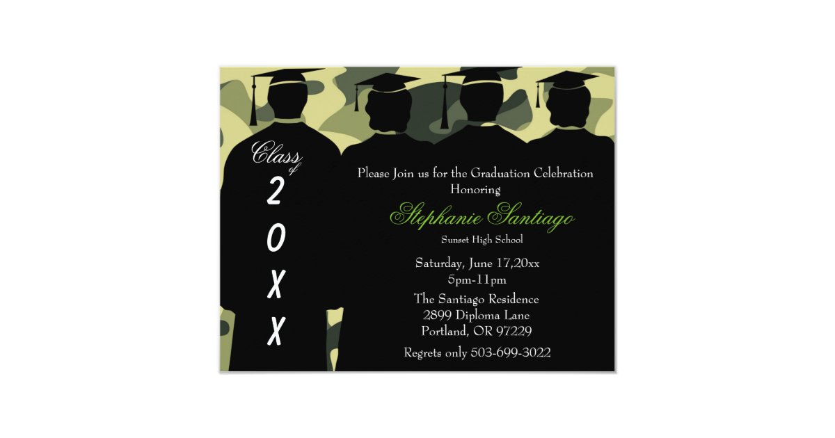 Classic Camo Elegant Graduation Invitation | Zazzle.com