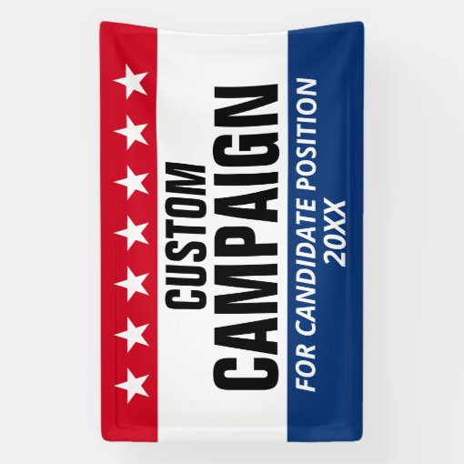 Classic Campaign Design Stars Custom Name Position Banner | Zazzle