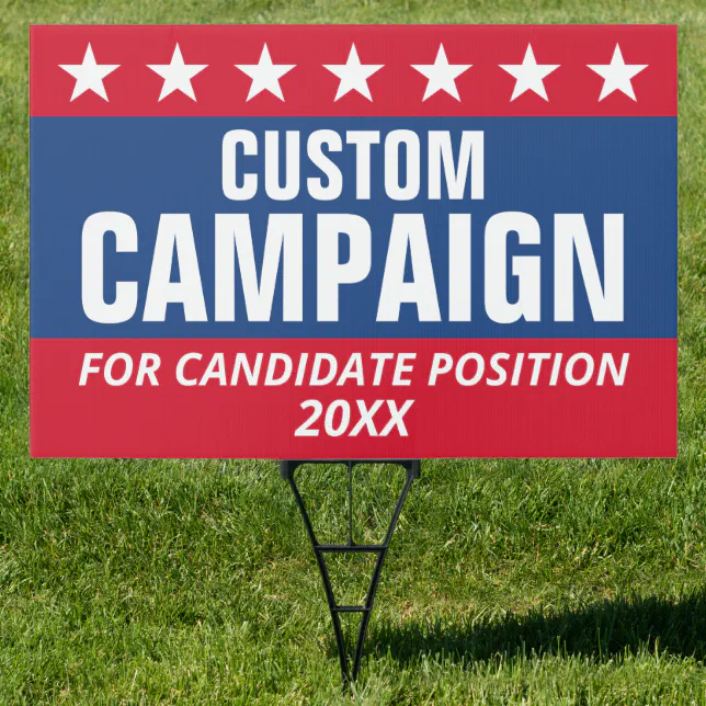 Classic Campaign Design Stars Custom Name Position Sign | Zazzle