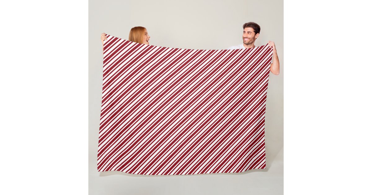 Classic Candy Cane Stripe Fleece Blanket | Zazzle