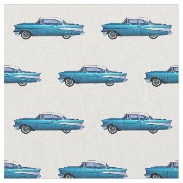 1957 Chevrolet Classic Car Fabric | Zazzle