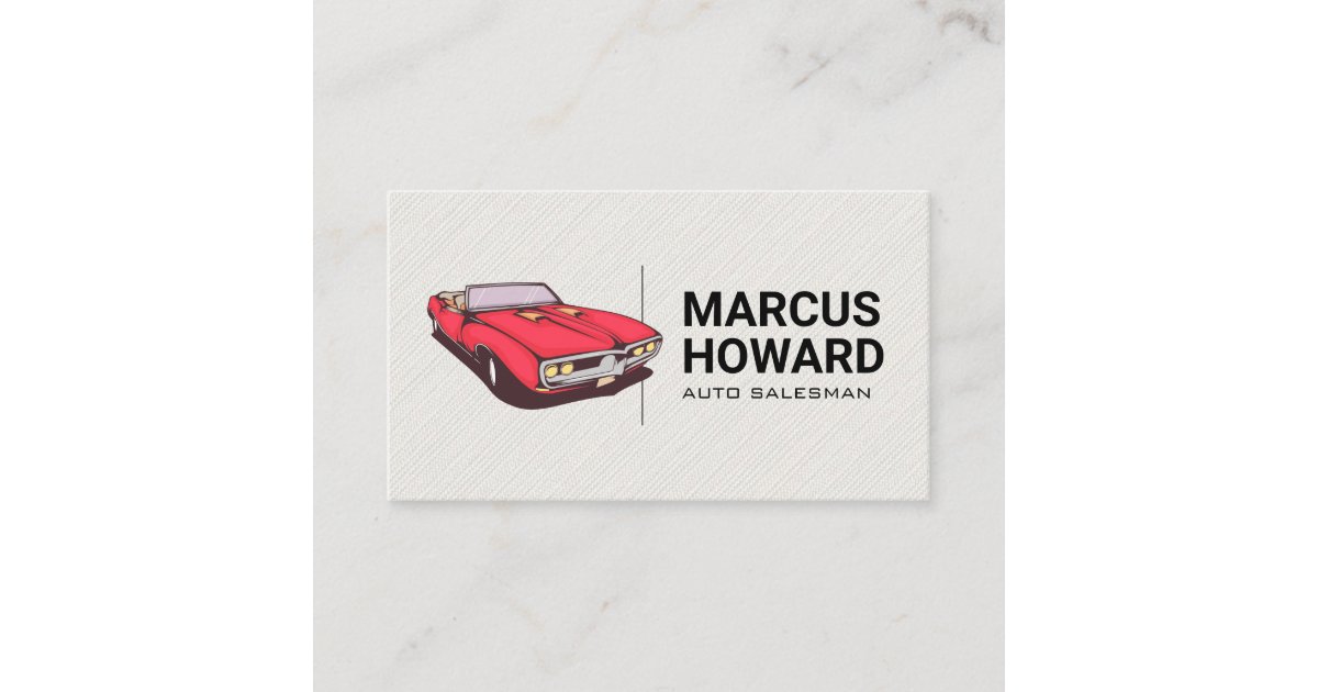 Classic Car | Auto Salesman Business Card | Zazzle