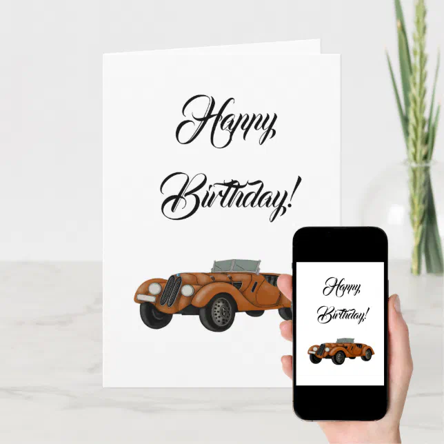 Classic Car Birthday Card | Zazzle