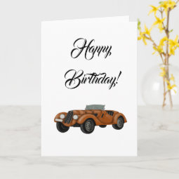 Classic Car Birthday Card | Zazzle
