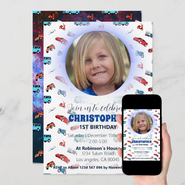 Classic car birthday invitations | Zazzle