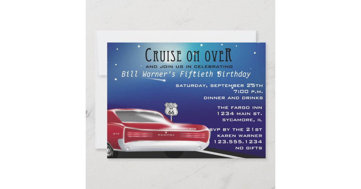 Classic Car Birthday Party Invitation | Zazzle