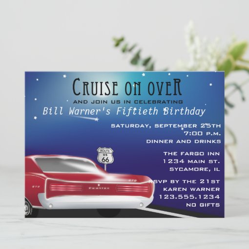Classic Car Birthday Party Invitation | Zazzle