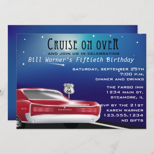 Classic Car Birthday Party Invitation | Zazzle