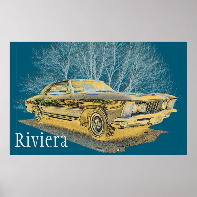 Classic Car Buick Riviera Poster | Zazzle